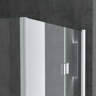 Brayden Studio Double Bifold Doors Shower Enclosure with Anti Slip Tray Transparent L Shape ...